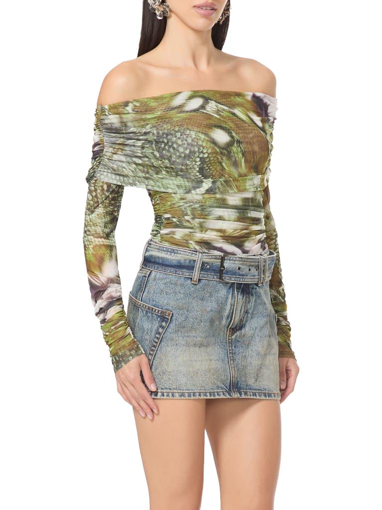 AFRM AFRM Coyle Off-the-Shoulder Ruched Top with Side Tie